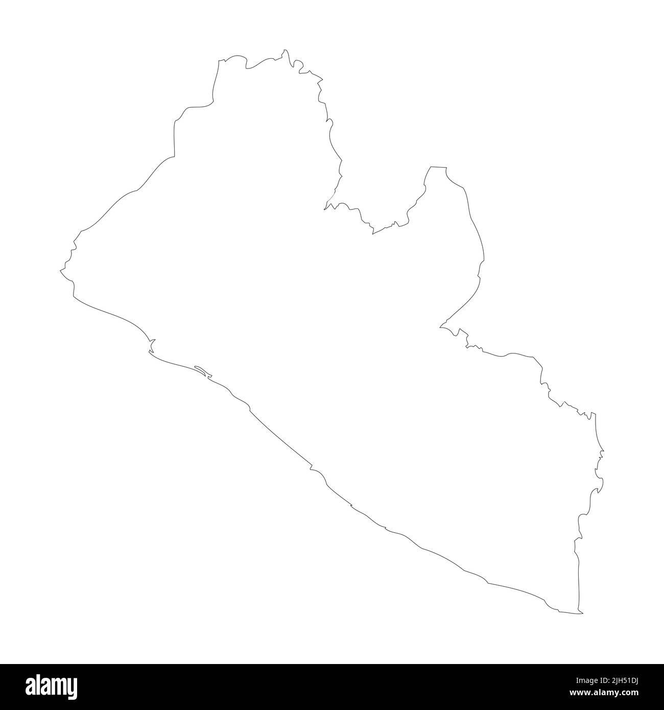 Liberia vector country map outline Stock Vector Image & Art - Alamy