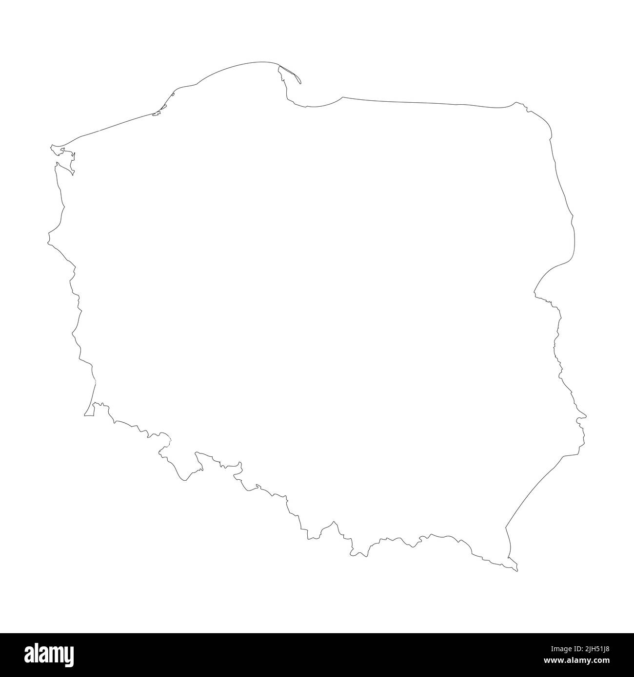Poland vector country map outline Stock Vector Image & Art - Alamy