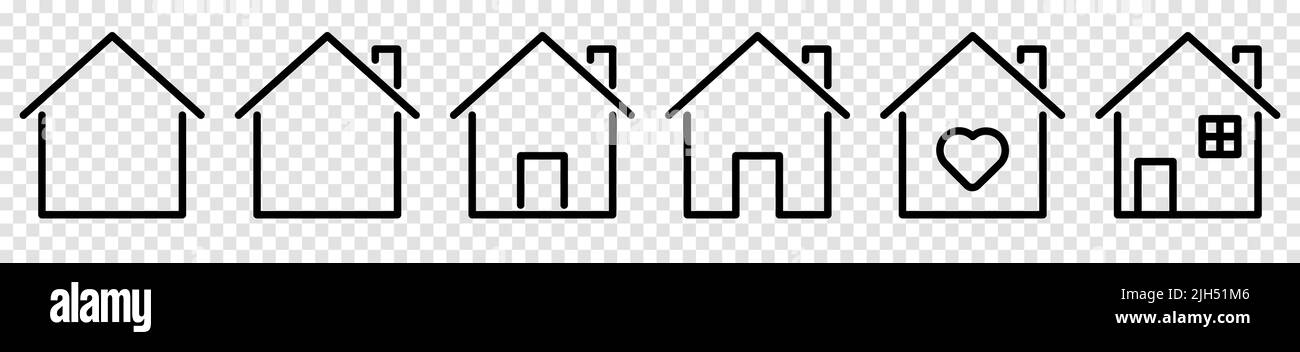 Property Line Icons. Outline Symbol Collection. Vector Illustration ...