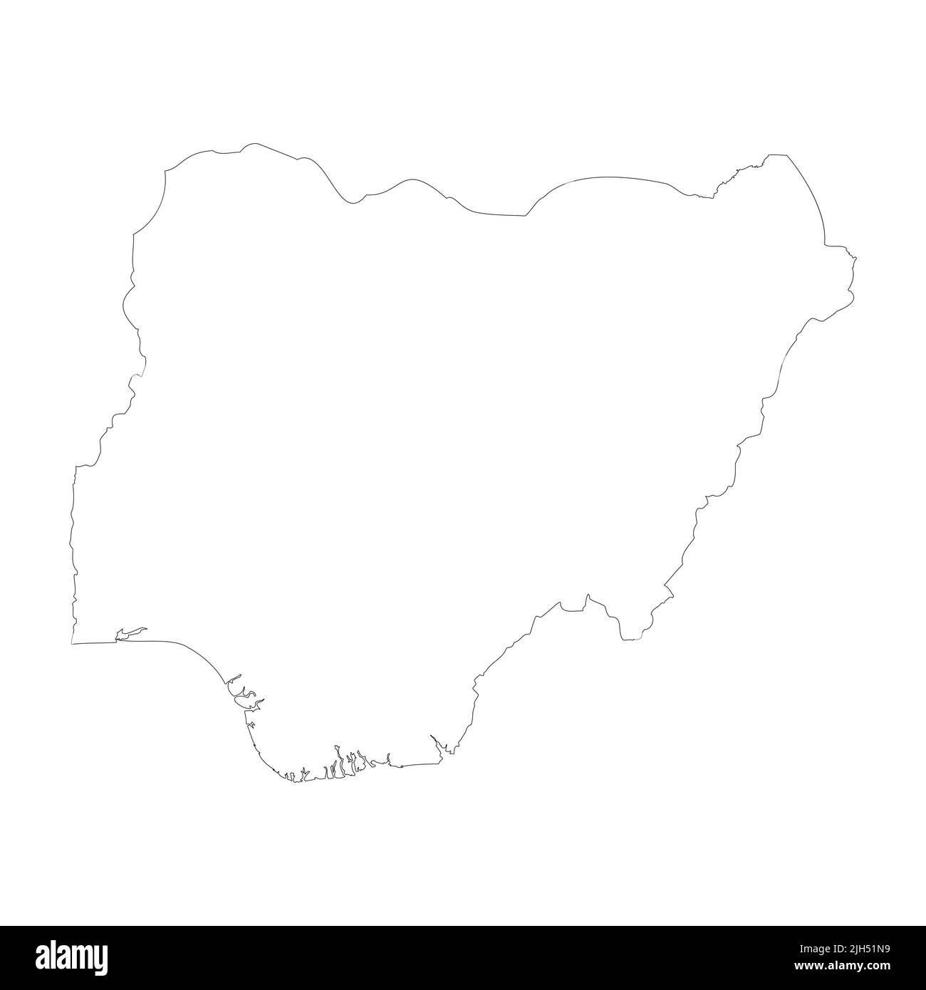 Nigeria vector country map outline Stock Vector Image & Art - Alamy