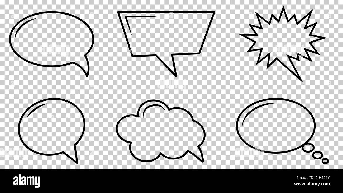 Speech bubbles icon set. Doodles modern style. Vector illustration ...