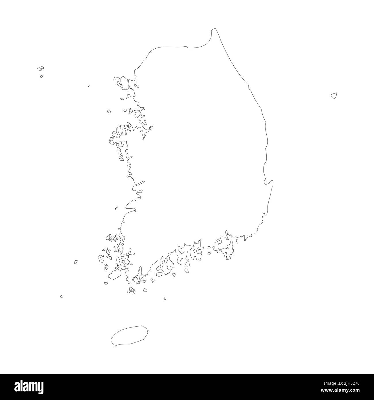 South Korea vector country map outline Stock Vector Image & Art - Alamy