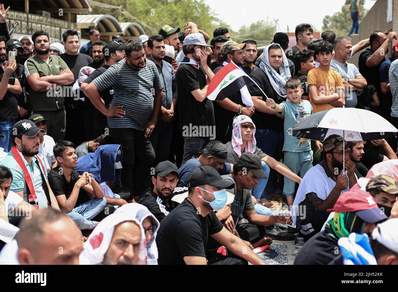 Baghdad, Iraq. 15th July, 2022. Followers of Iraqi Shia cleric Muqtada ...