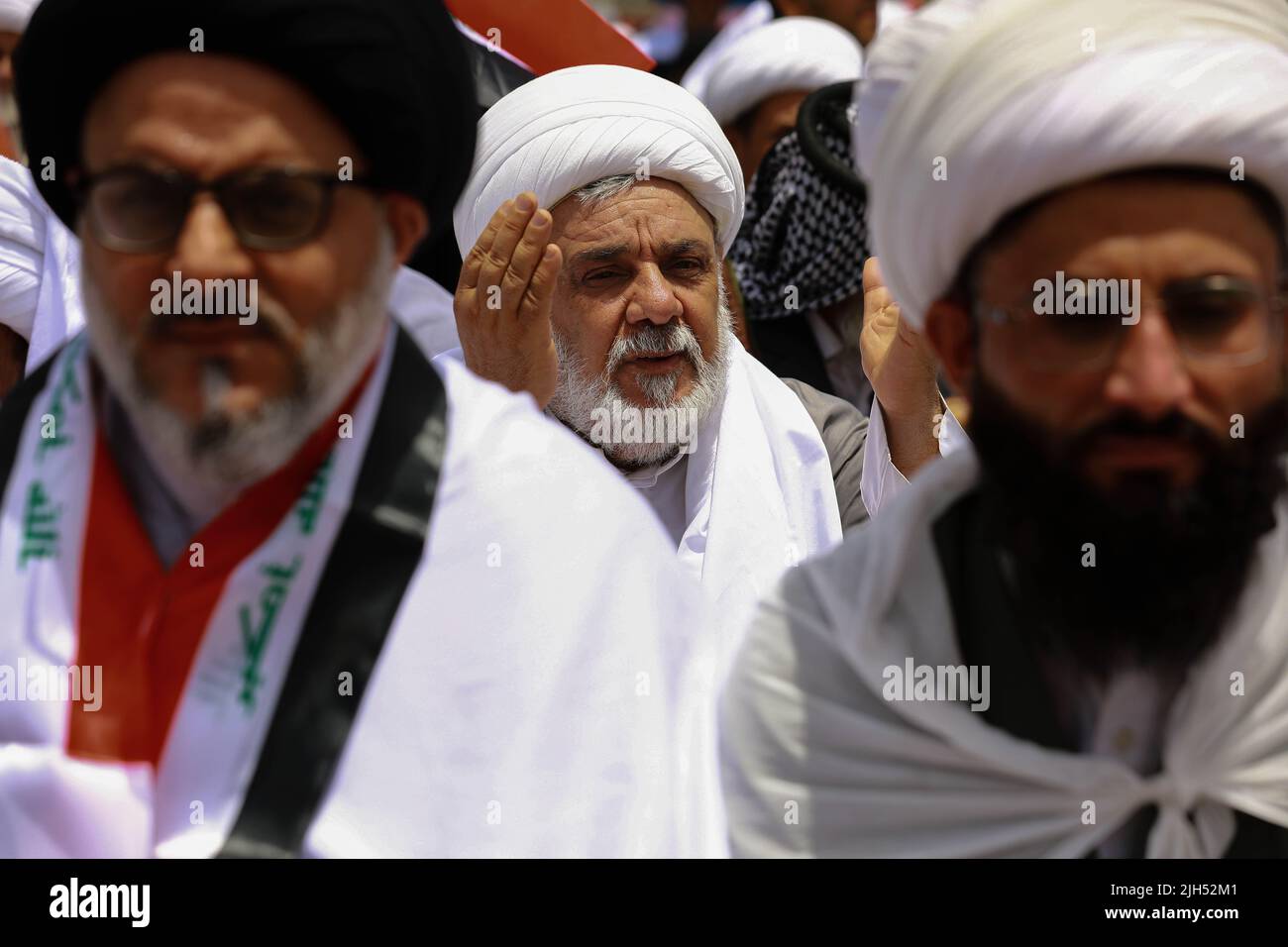 Baghdad, Iraq. 15th July, 2022. Followers of Iraqi Shia cleric Muqtada ...