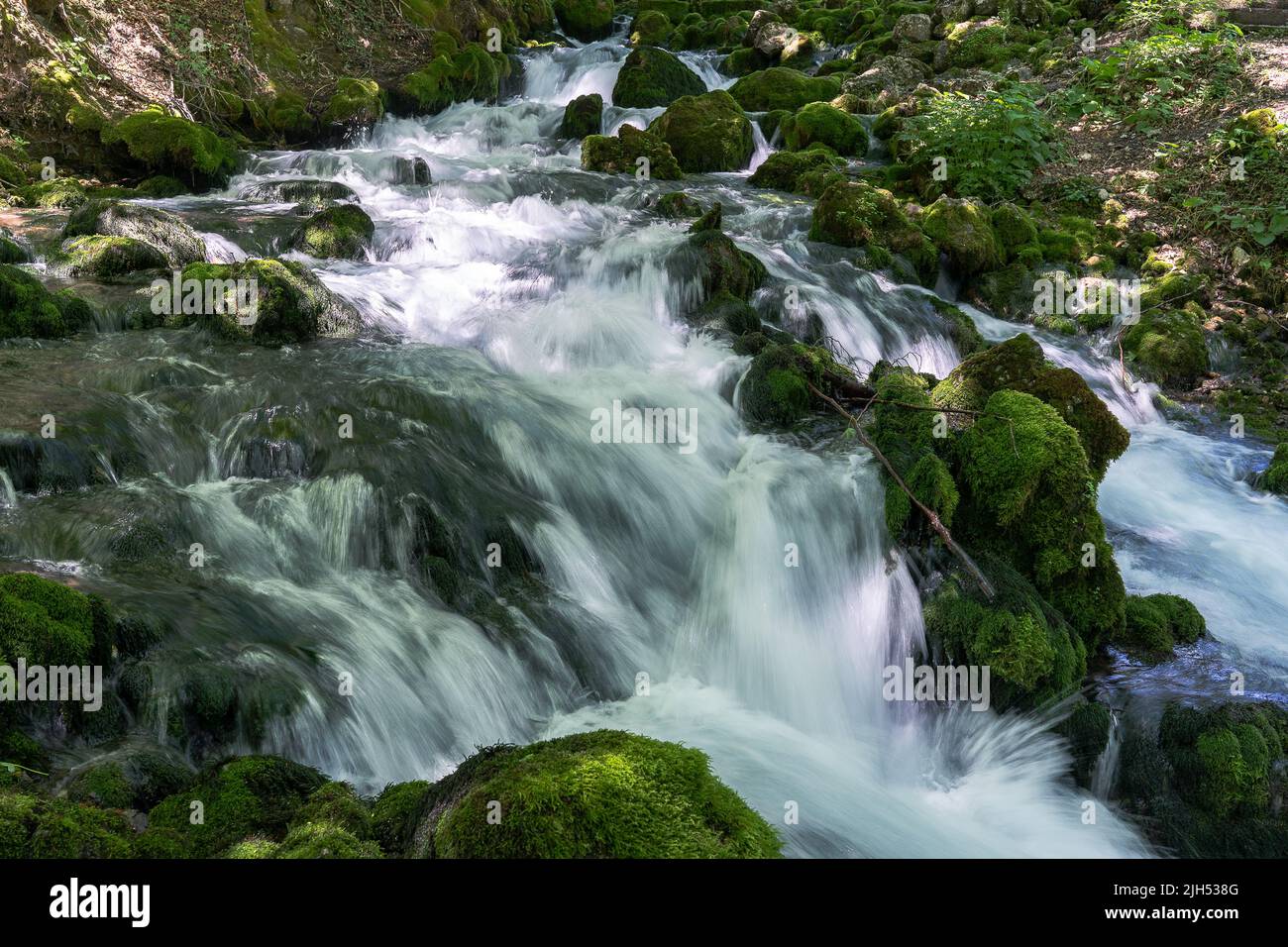 Cascades of Bukovica river in Montenegro at sunny summer day Stock ...