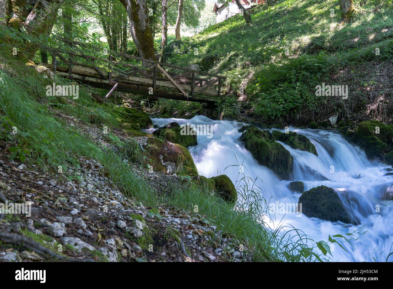 Cascades of Bukovica river in Montenegro at sunny summer day Stock ...