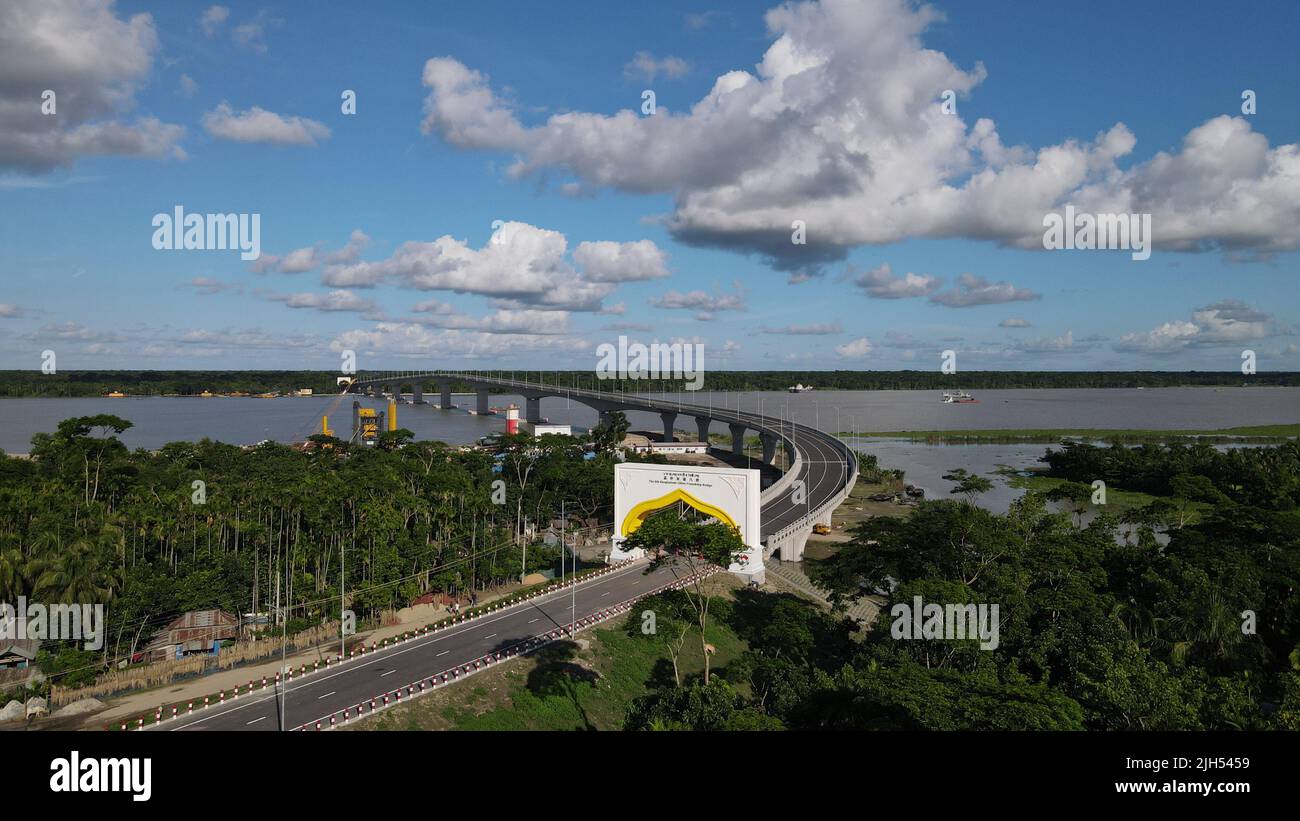 Pirojpur. 15th July, 2022. Aerial photo taken on July 7, 2022 shows a ...