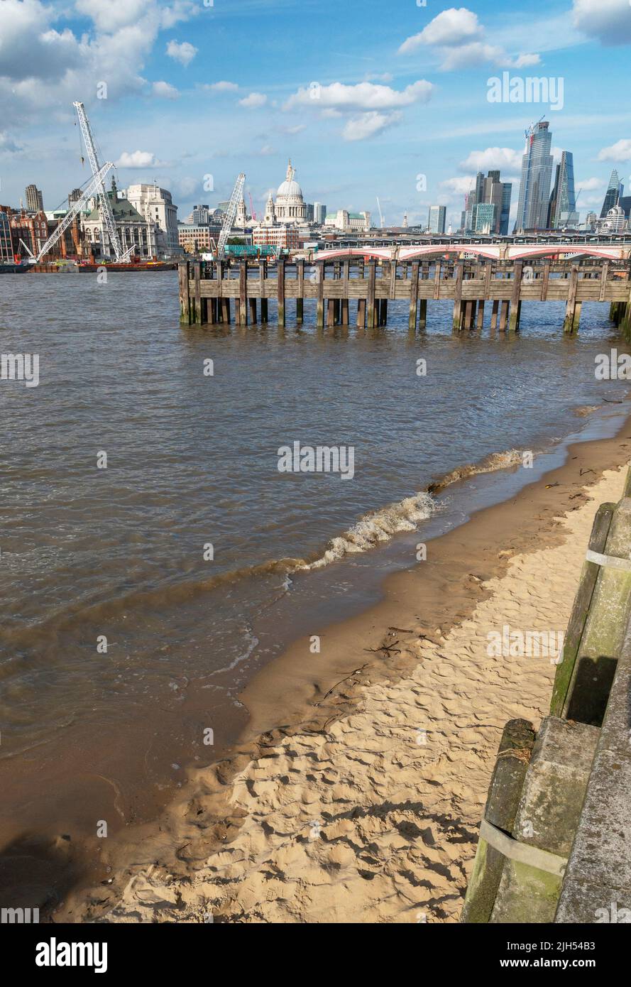 The small area of sand on the South Bank,a hot mid summer afternoon ...