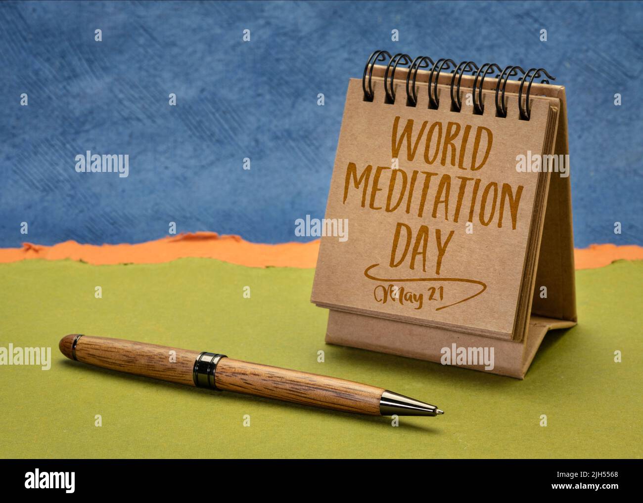 World Meditation Day, May 21 - handwriting in a small desktop calendar ...