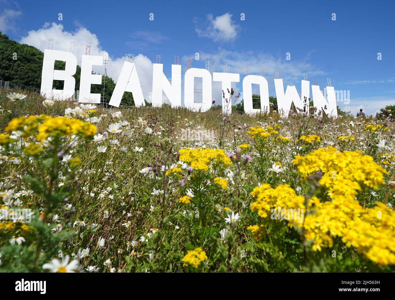 The giant sign erected at Dundee Law renaming the city of Dundee to ...