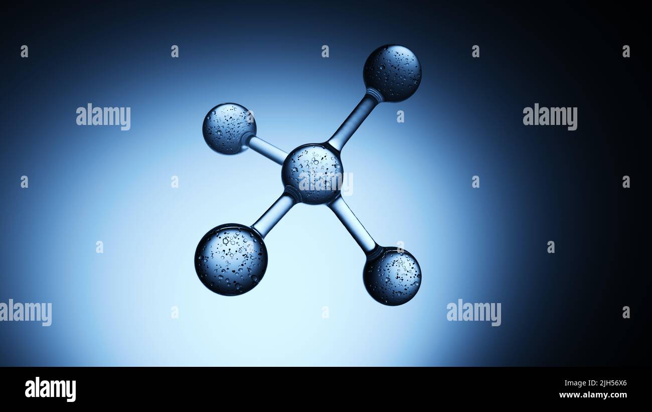 Molecules connected network 3D molecular abstract blue graphic ...
