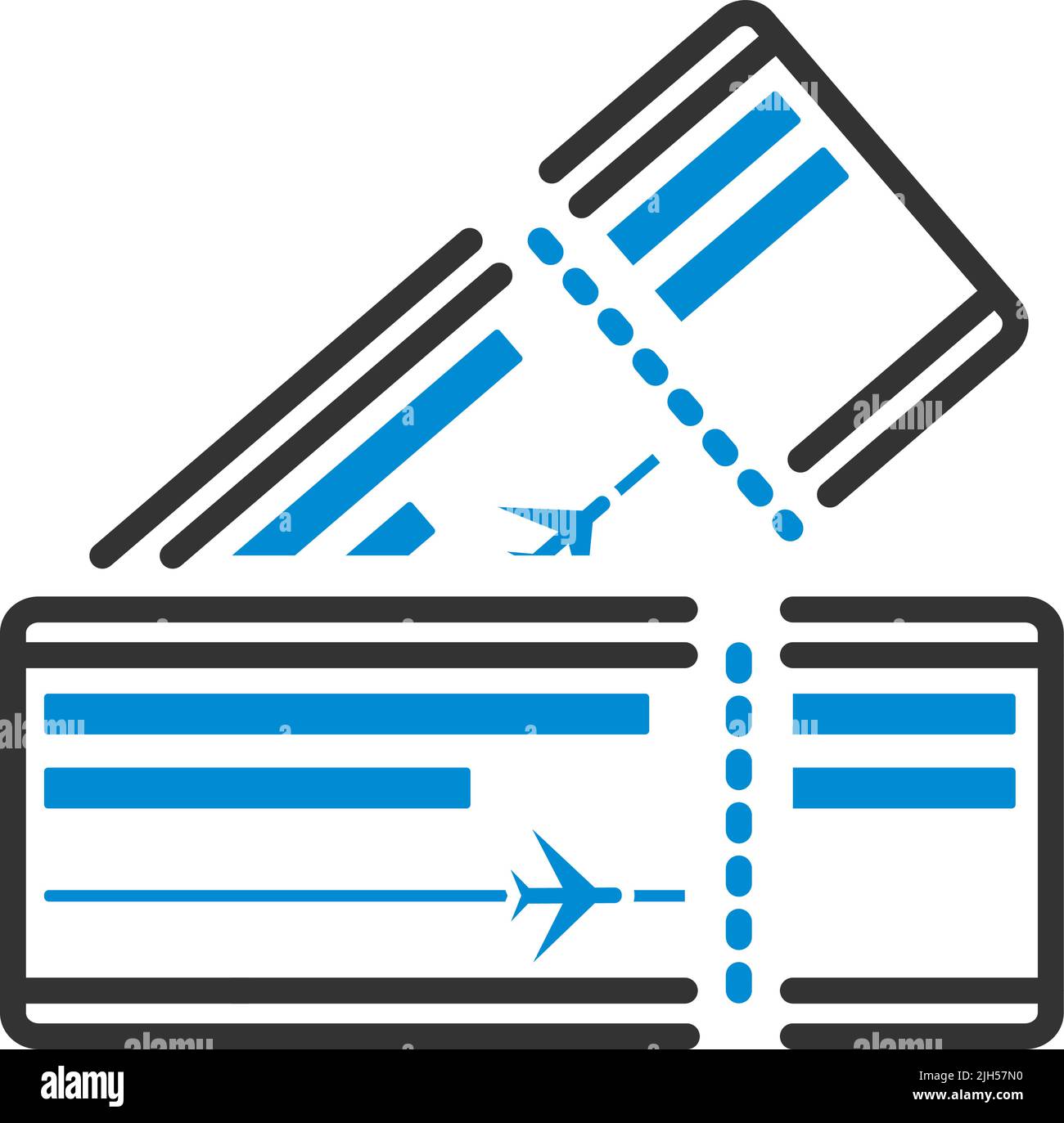 Icon Of Airplane Tickets. Editable Bold Outline With Color Fill Design ...