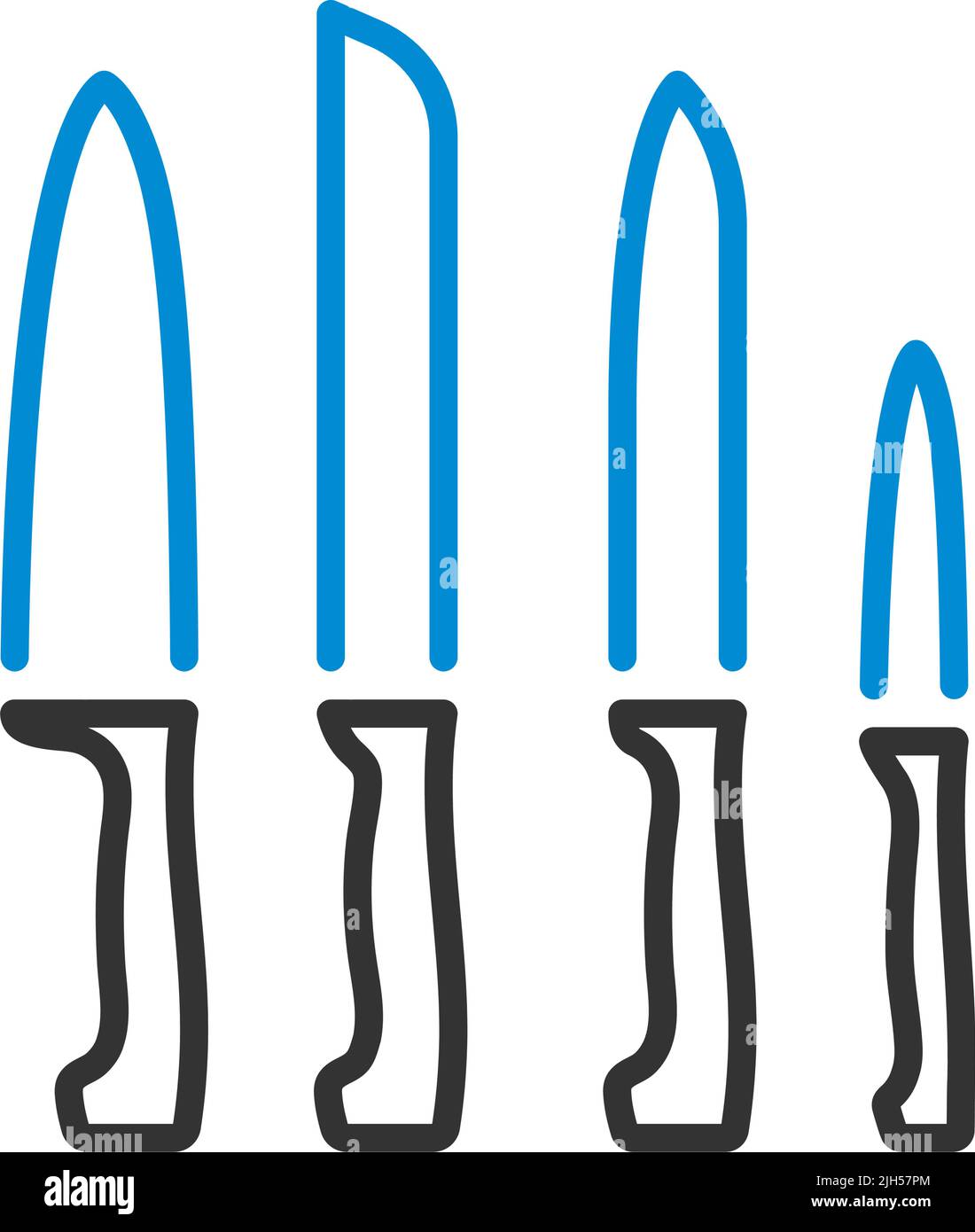 Kitchen Knife Set Icon. Editable Bold Outline With Color Fill Design ...