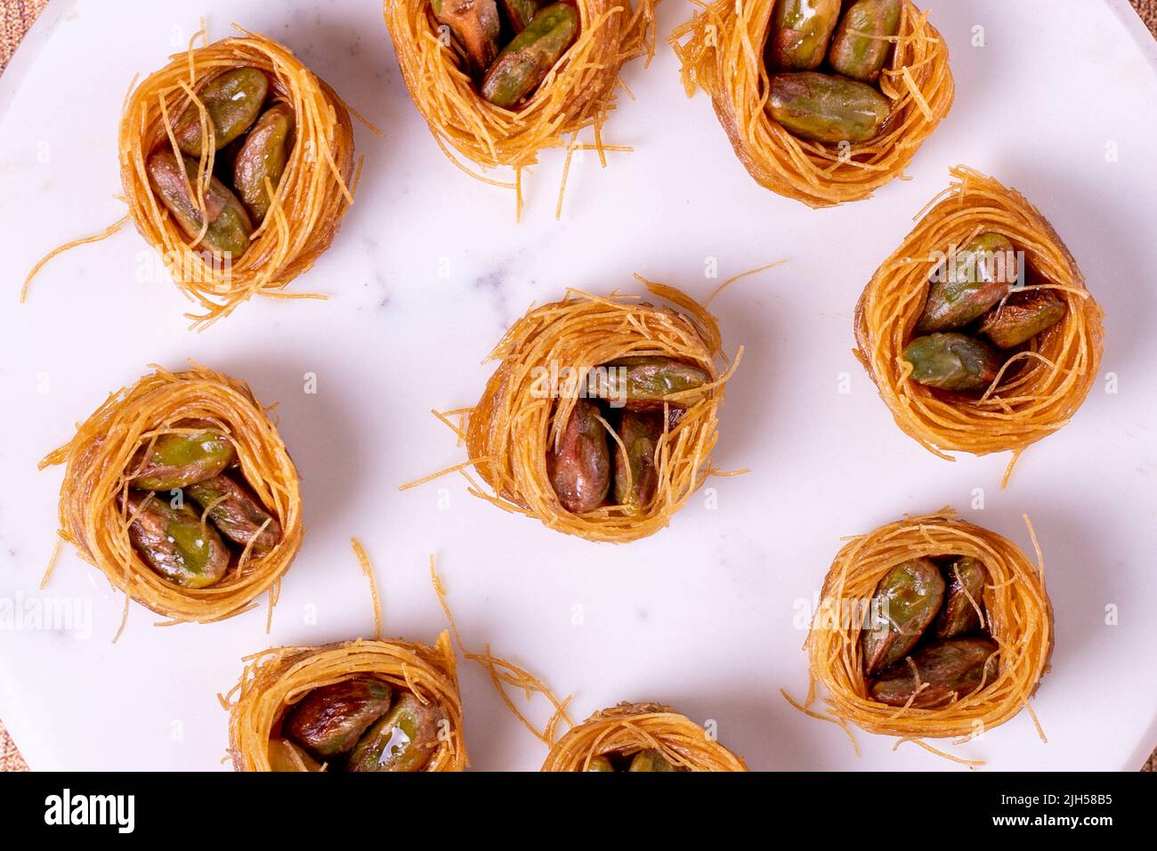 Bulbul Kadayif with Pistachio. Kadayif baklava with pistachio filling ...