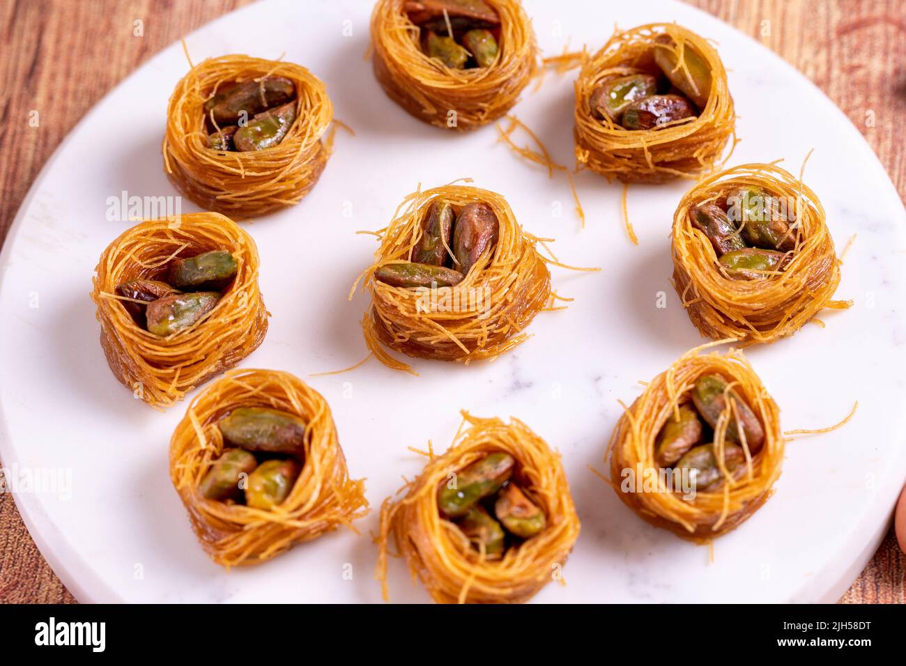 Bulbul Kadayif with Pistachio. Kadayif baklava with pistachio filling ...