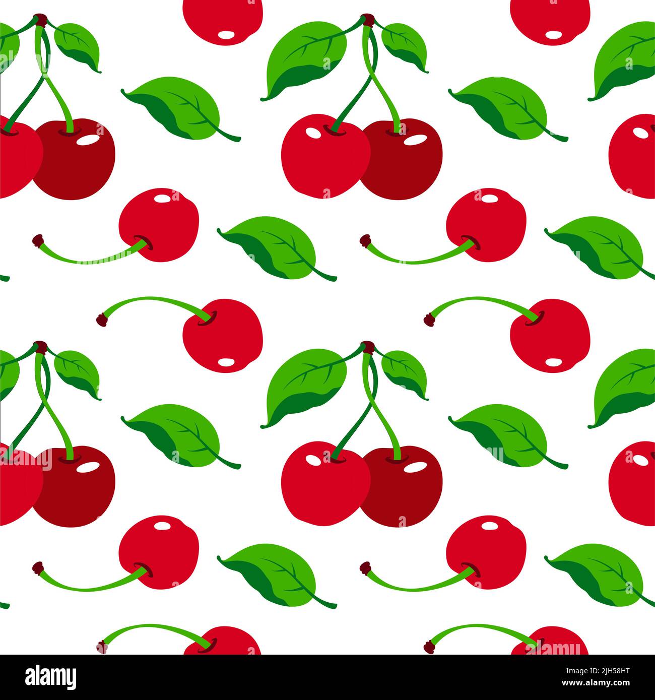 Cherry pattern on white background, wrapping paper, seamless pattern ...