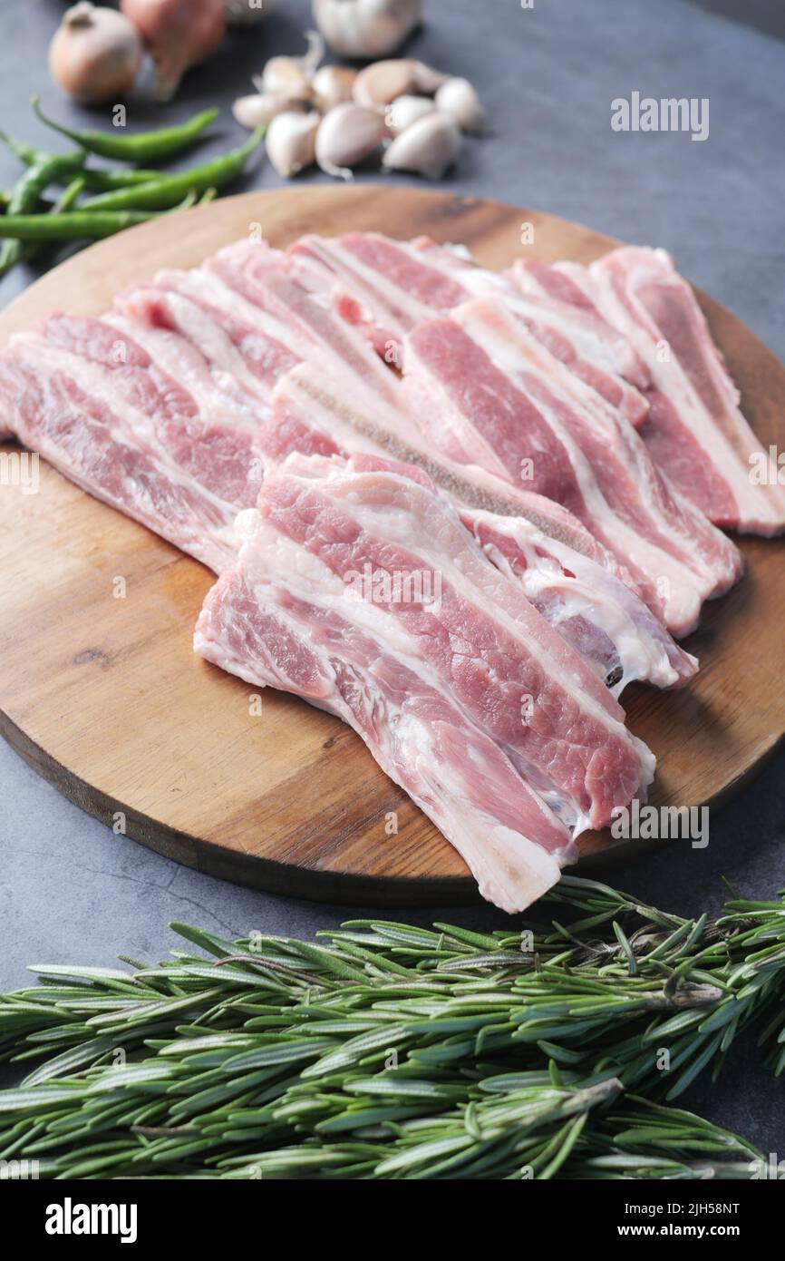 Raw fed bacon strips on hi-res stock photography and images - Alamy