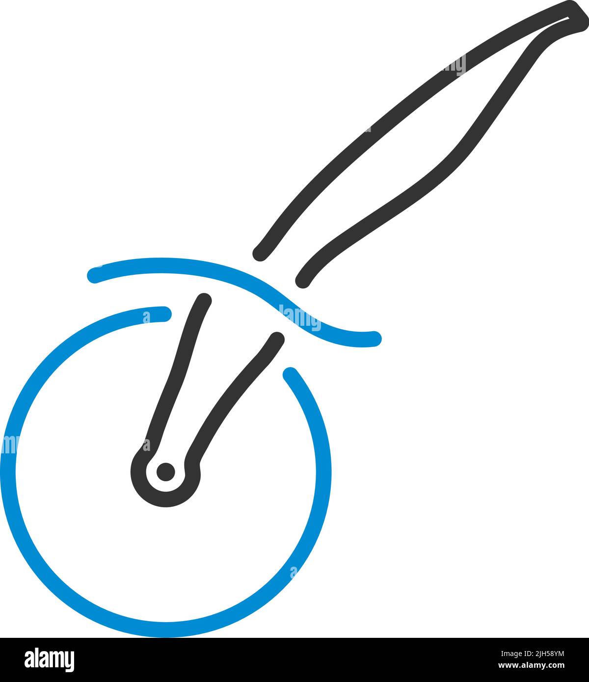 Pizza Roll Knife Icon. Editable Bold Outline With Color Fill Design ...