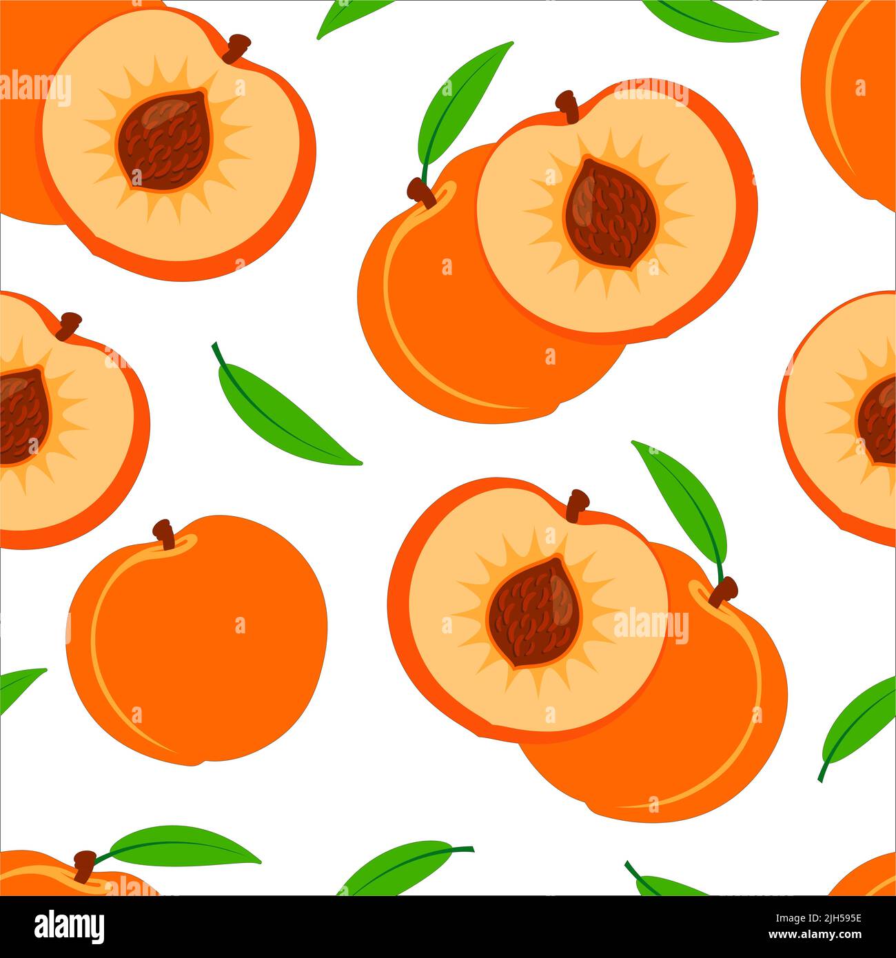 Peach pattern on white background, wrapping paper, seamless pattern ...