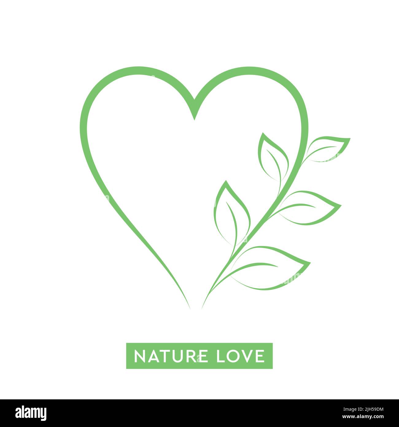 Green healthy love leaf symbol hi-res stock photography and images - Alamy