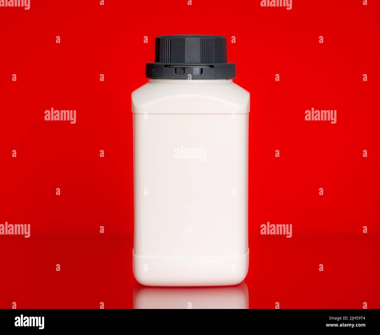 laboratory plastic bottle for chemical elements and substances with ...