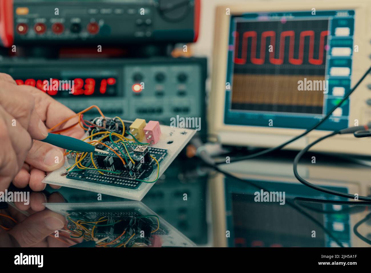 Repair of computer parts in a customer service laboratory Stock Photo ...