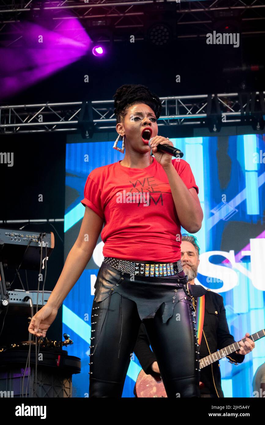 Camille Sledge, of Sister Sledge band performing at the Soultasia music ...