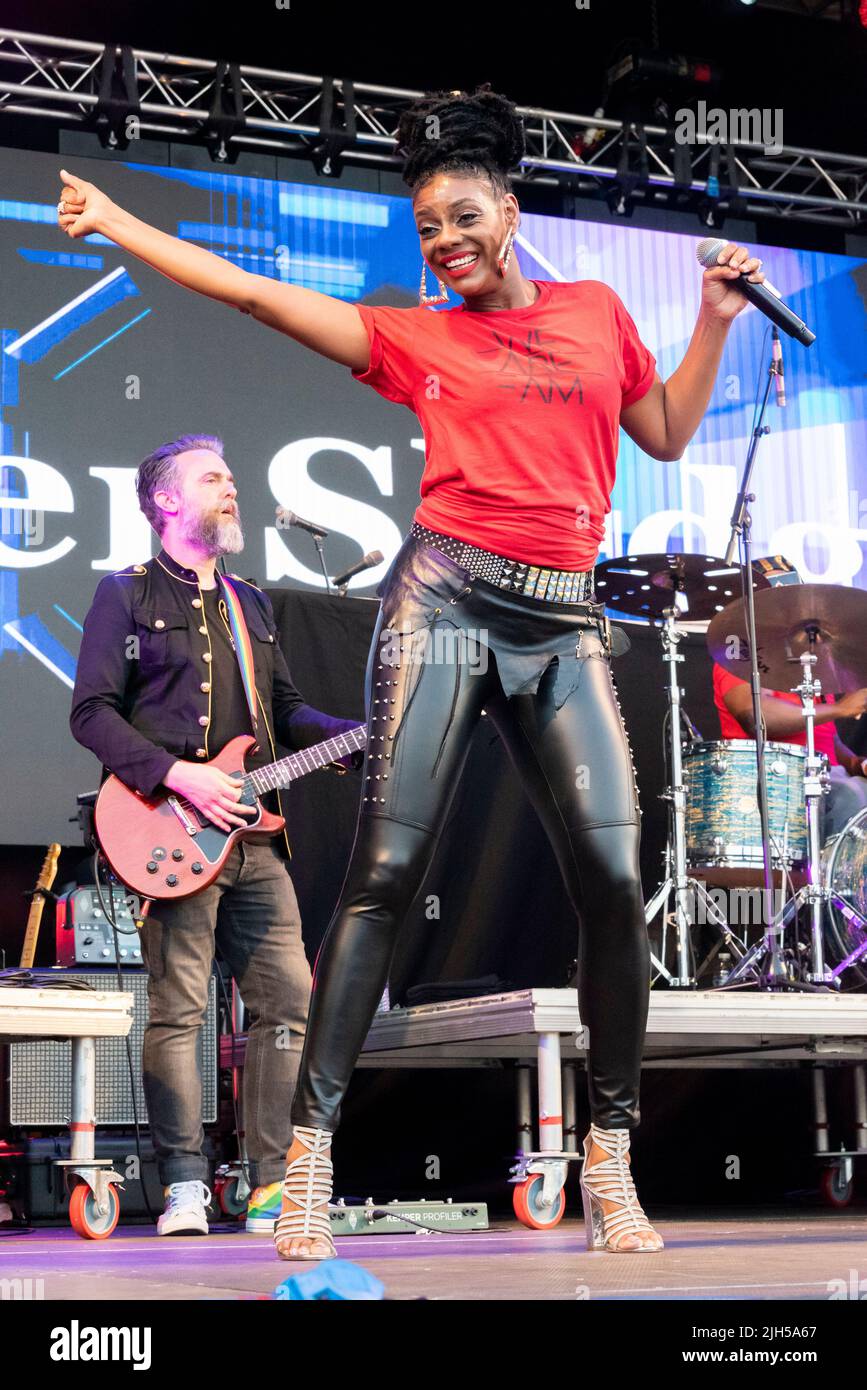 Camille Sledge, of Sister Sledge band performing at the Soultasia music ...