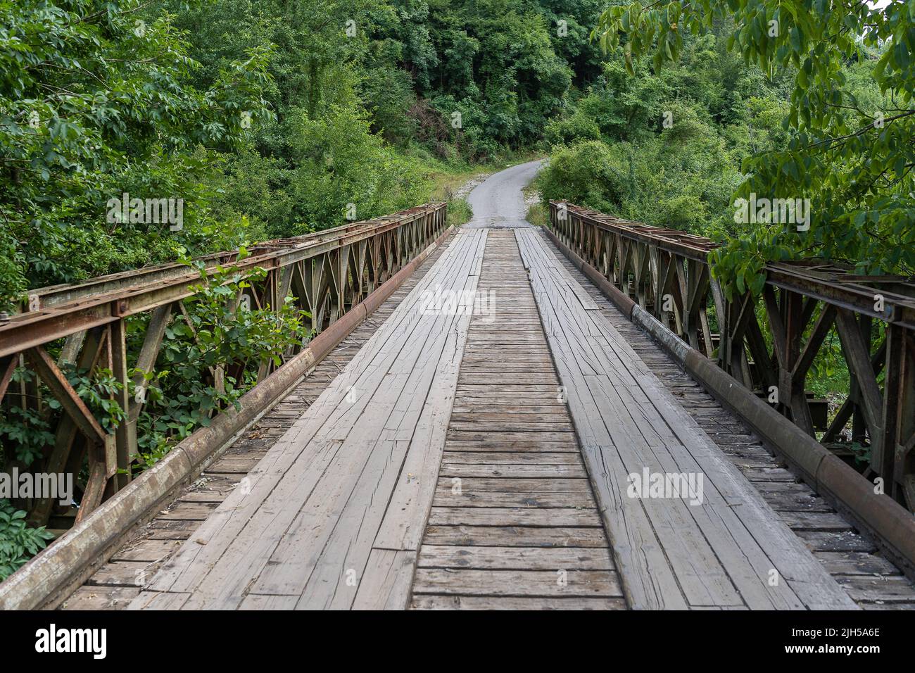 Wooden bridge which is for cars in Montenegro Stock Photo - Alamy
