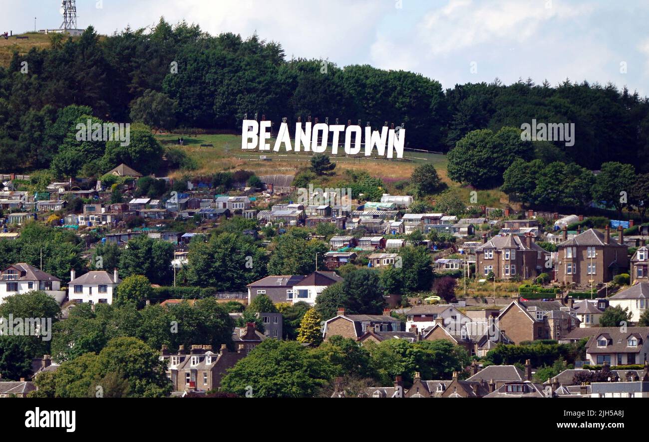 The giant sign erected at Dundee Law renaming the city of Dundee to ...