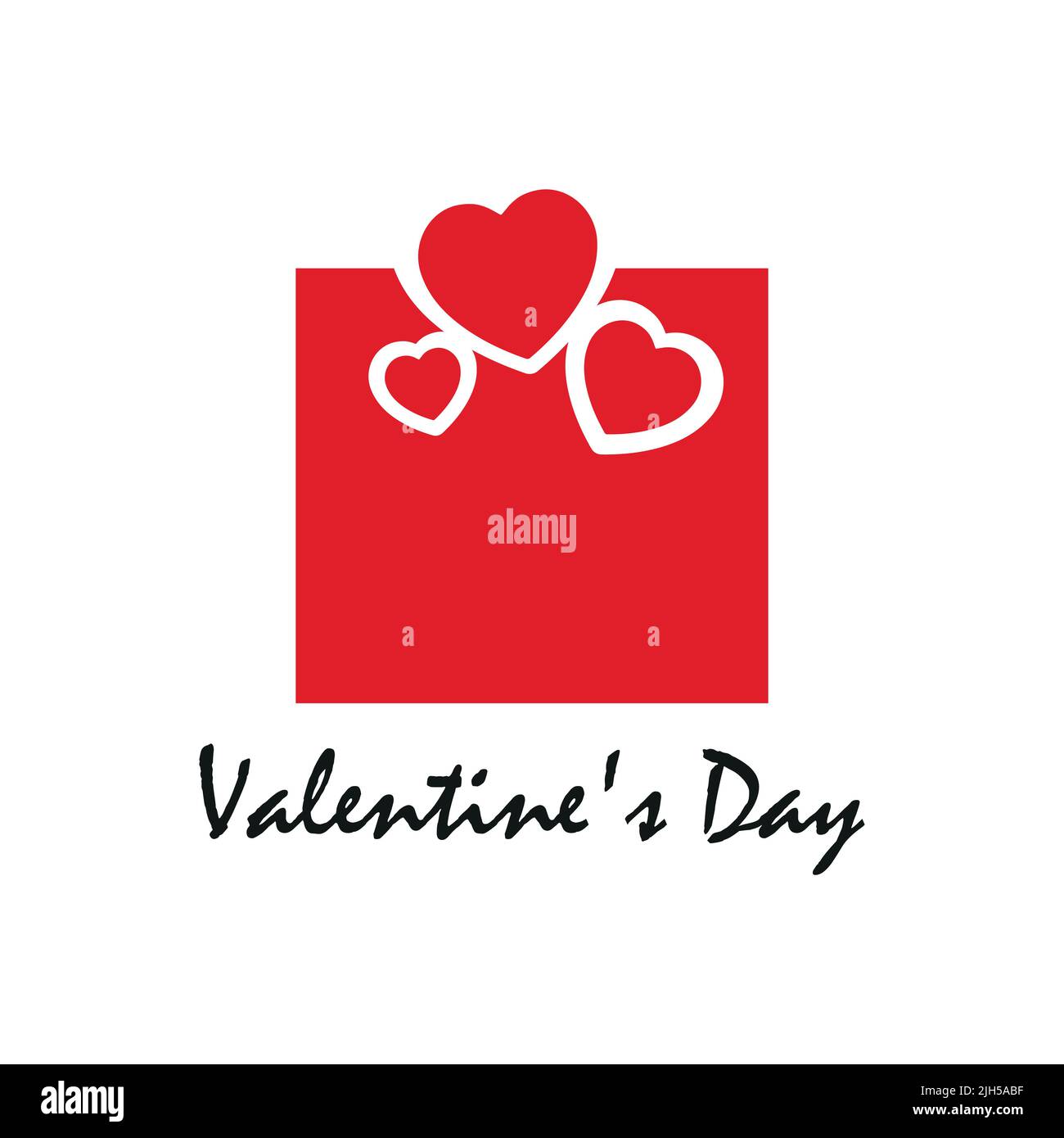 Heart illustration. Happy Valentine's Day. Modern calligraphy script ...