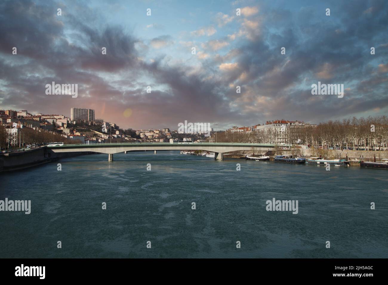 Lyon sunset rhone river hi-res stock photography and images - Alamy