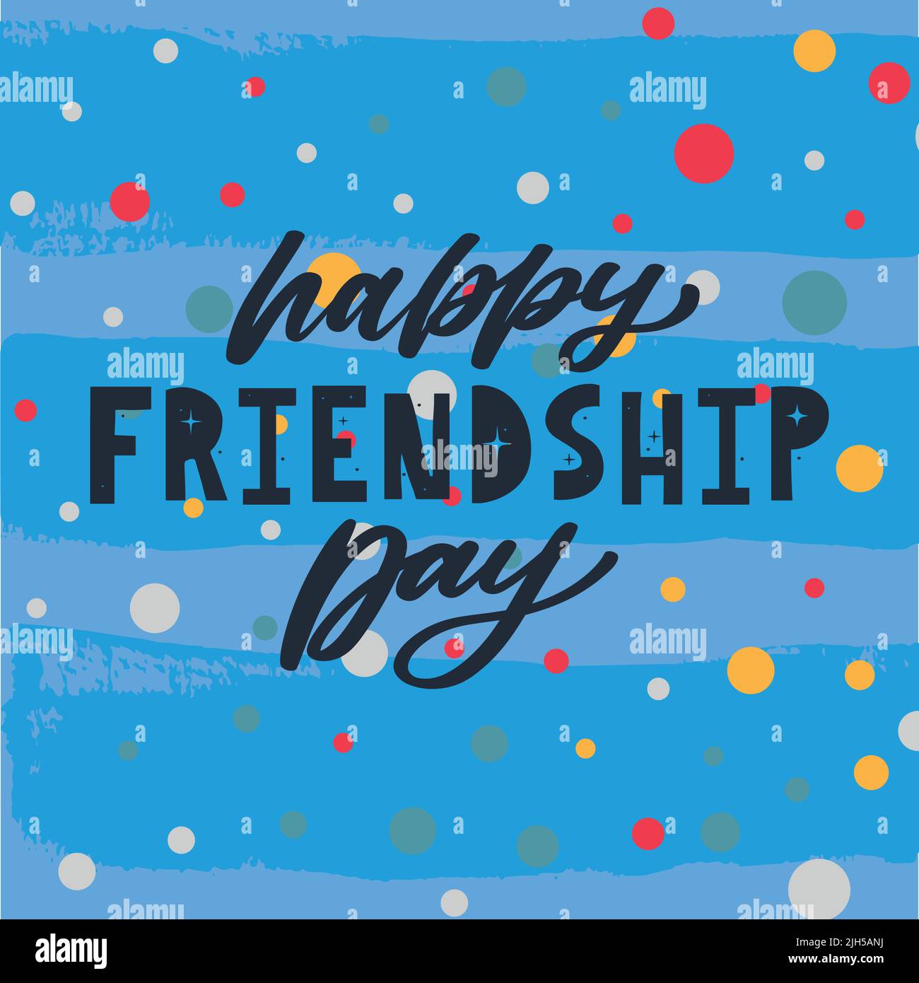 Friendship day vector illustration with text and elements for ...