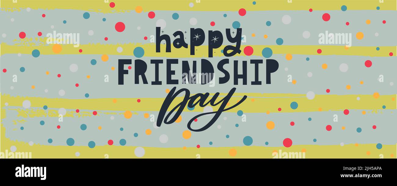 Friendship day vector illustration with text and elements for ...