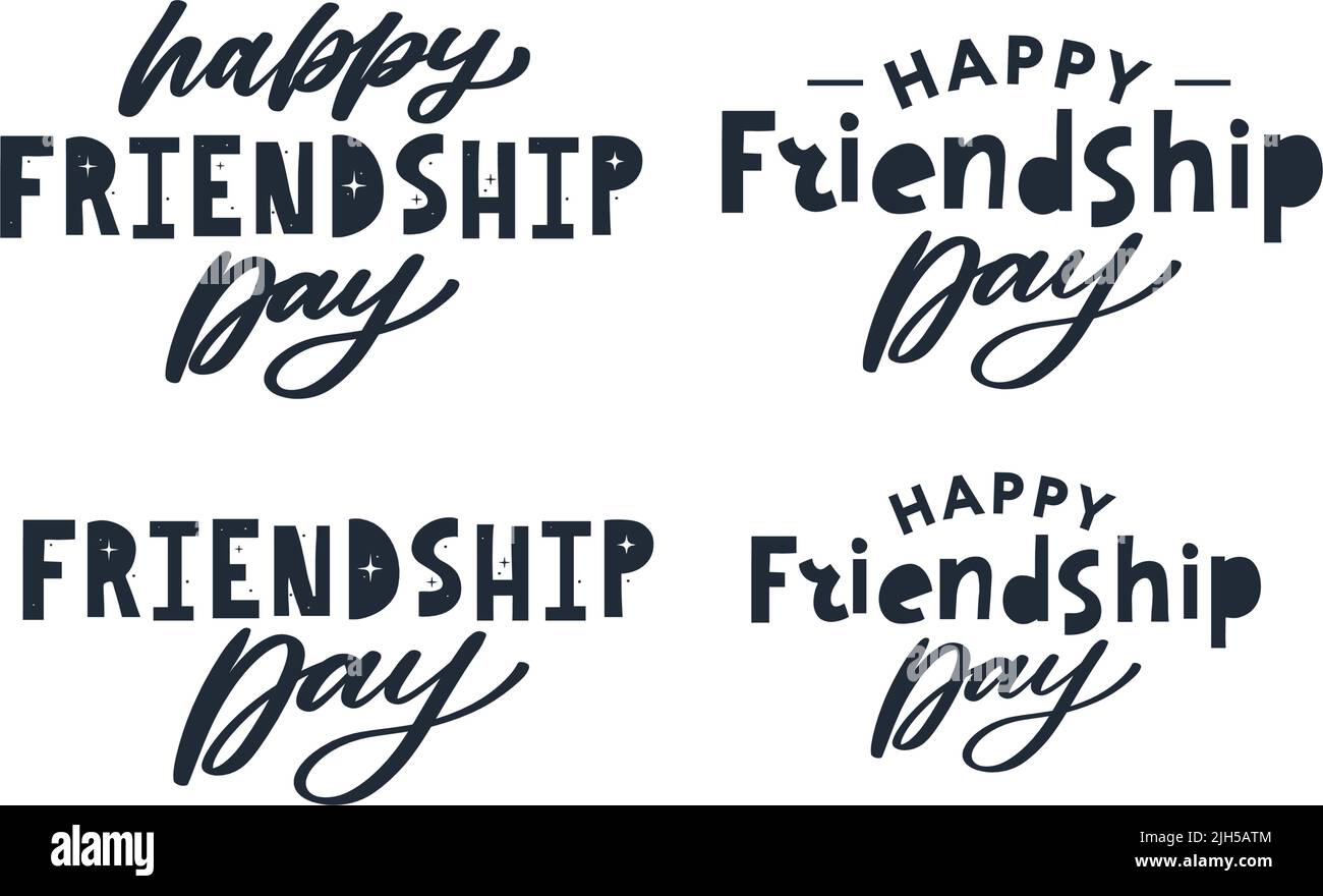 Friendship day vector illustration with text and elements for ...