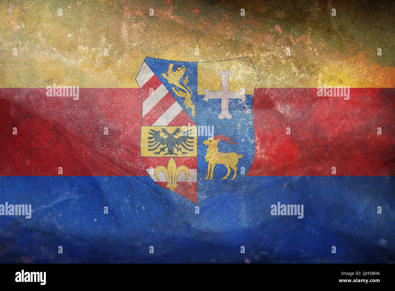 Top view of retro flag Austrian Littoral Austria with grunge texture ...