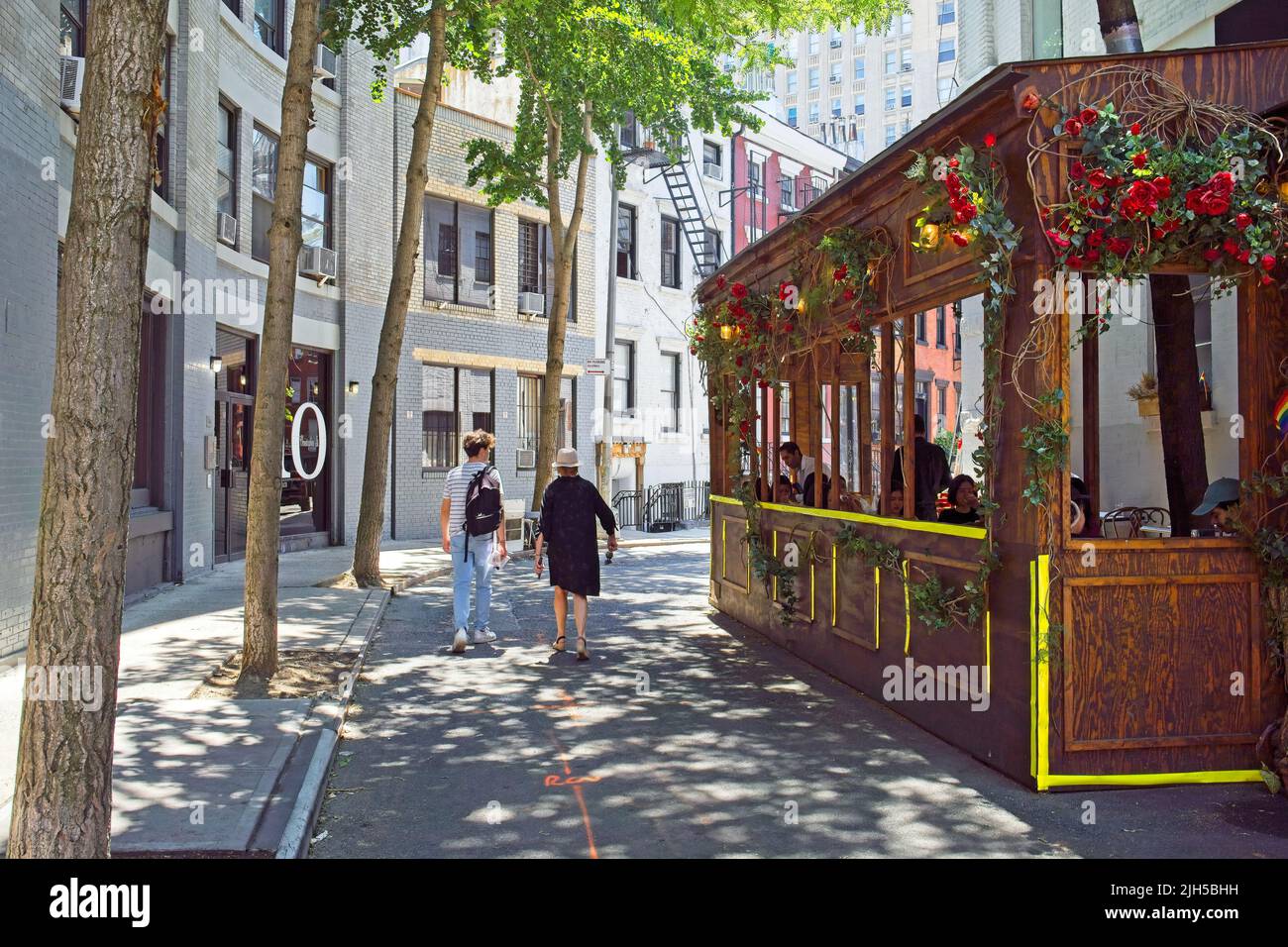 New York, NY, USA - July 16, 2022: View of Gay Street as seen from ...