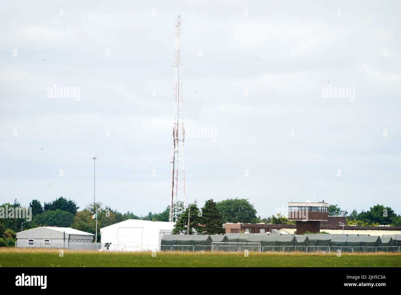 A view of tent accomodations which have been set up at the Gormanstown ...