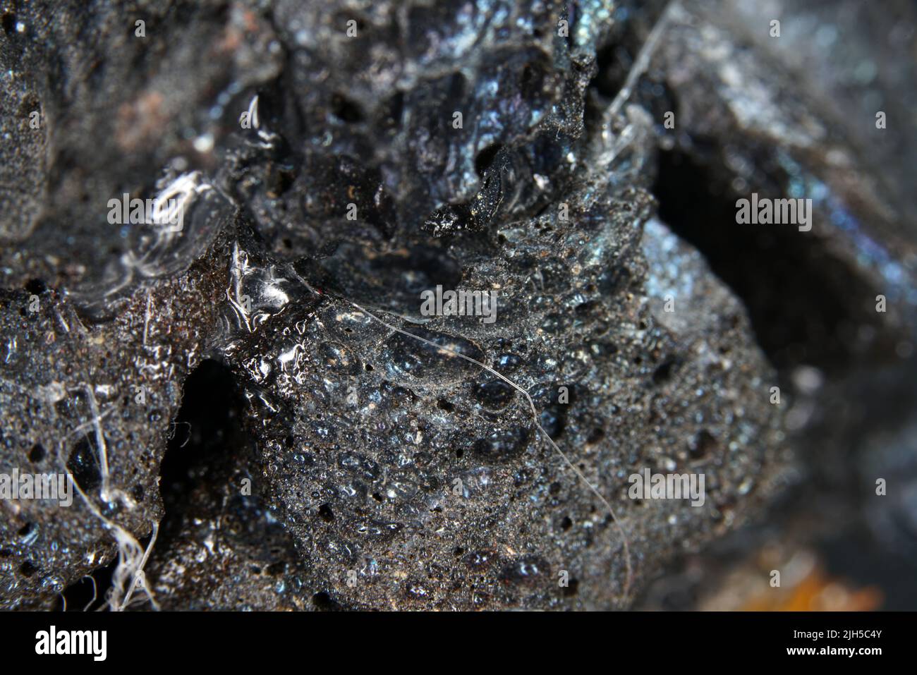 Frozen lava in the studio in front of black background photographed in ...
