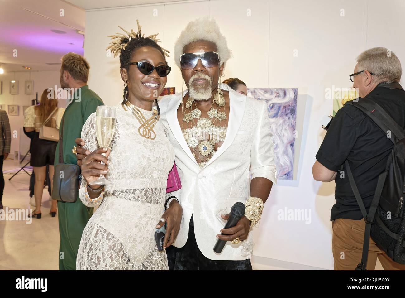 Paris, France. 6th July, 2022. A guest and Anggy Haif attend the Anggy ...