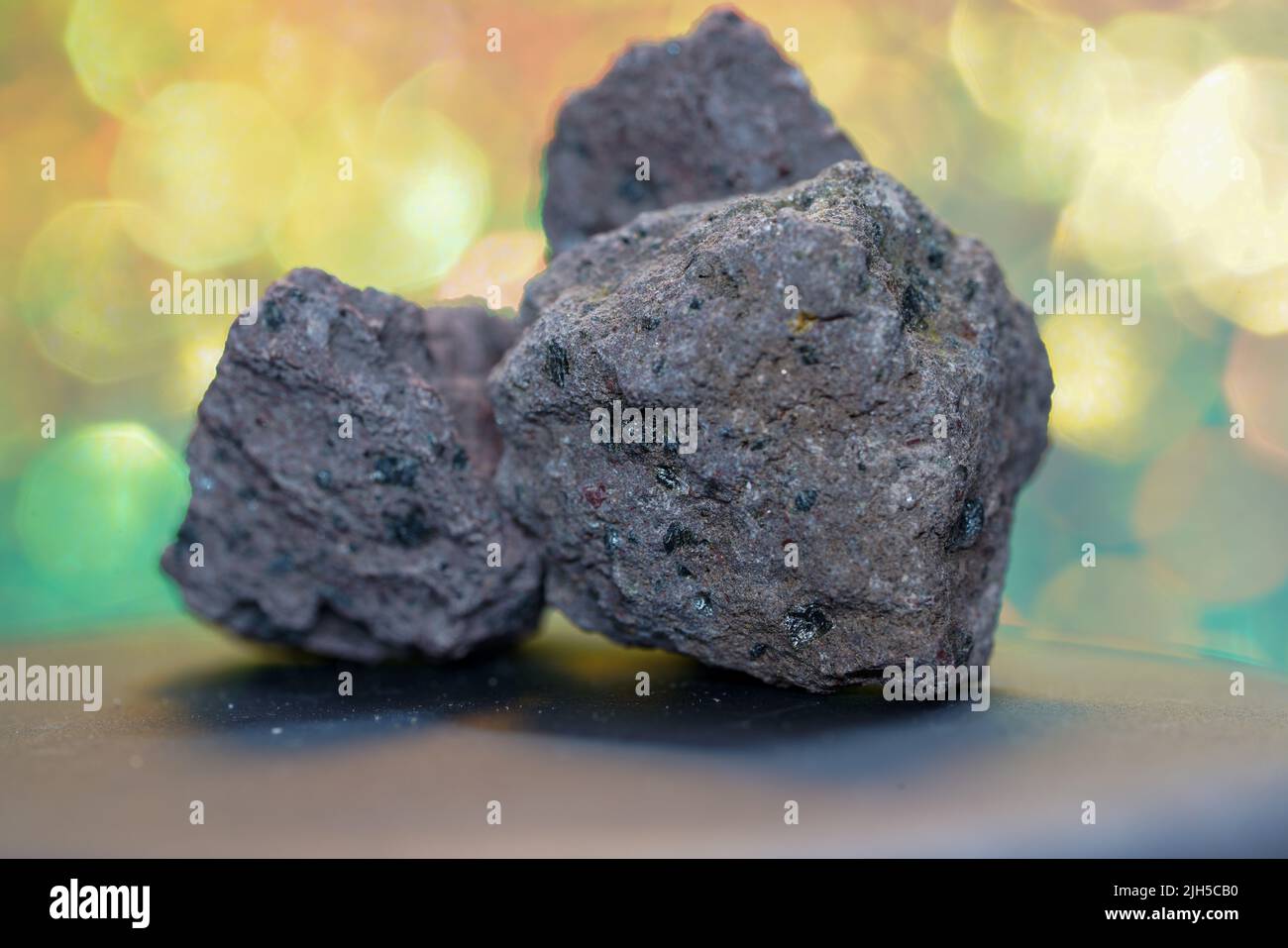 Frozen lava in the studio in front of black background photographed in ...