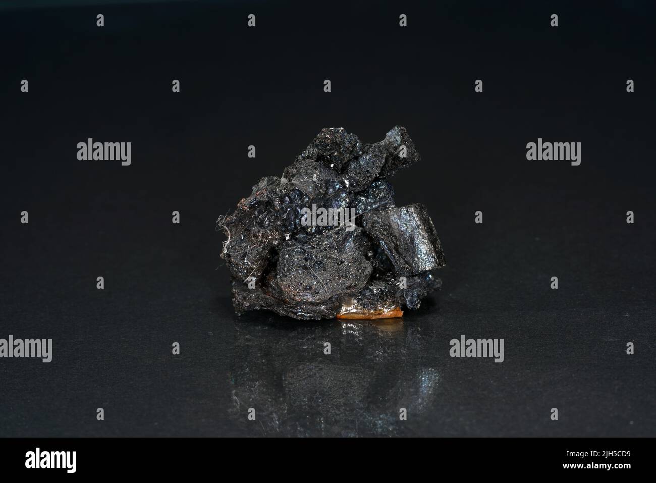 Frozen lava in the studio in front of black background photographed in ...