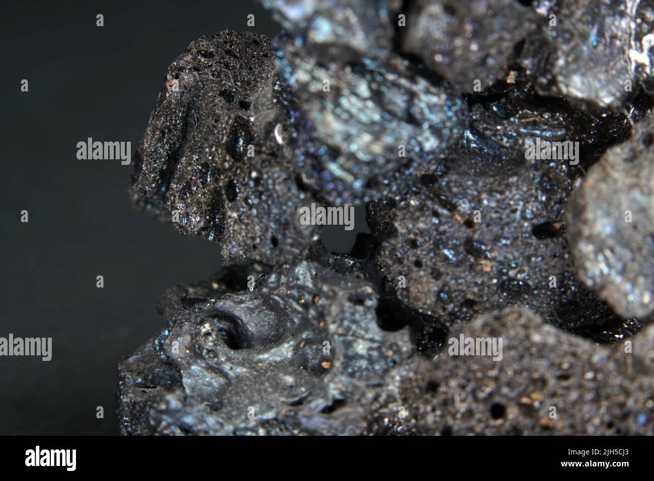 Frozen lava in the studio in front of black background photographed in ...