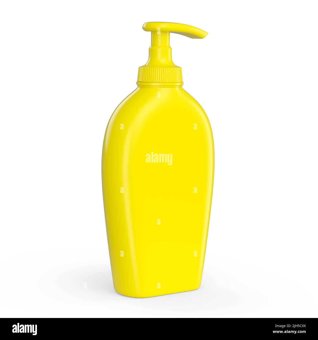 Yellow sunscreens bottle or sunblock cream tube isolated on white ...