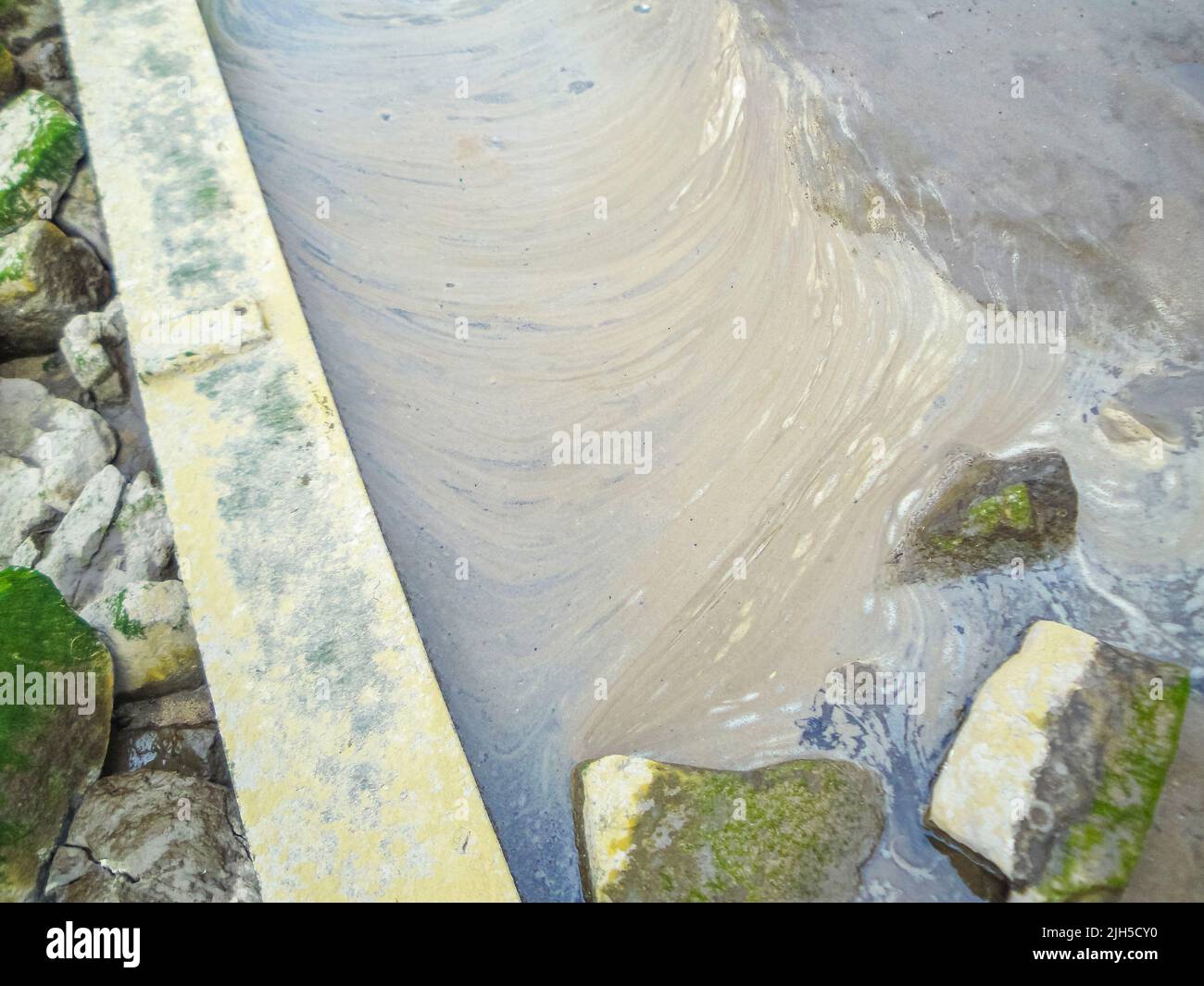 Beautiful wadden sea tidelands coast beach water stones rocks boulders ...