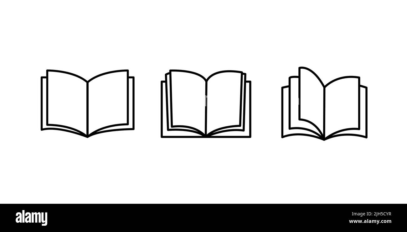 Open book outline side view Stock Vector Images - Alamy