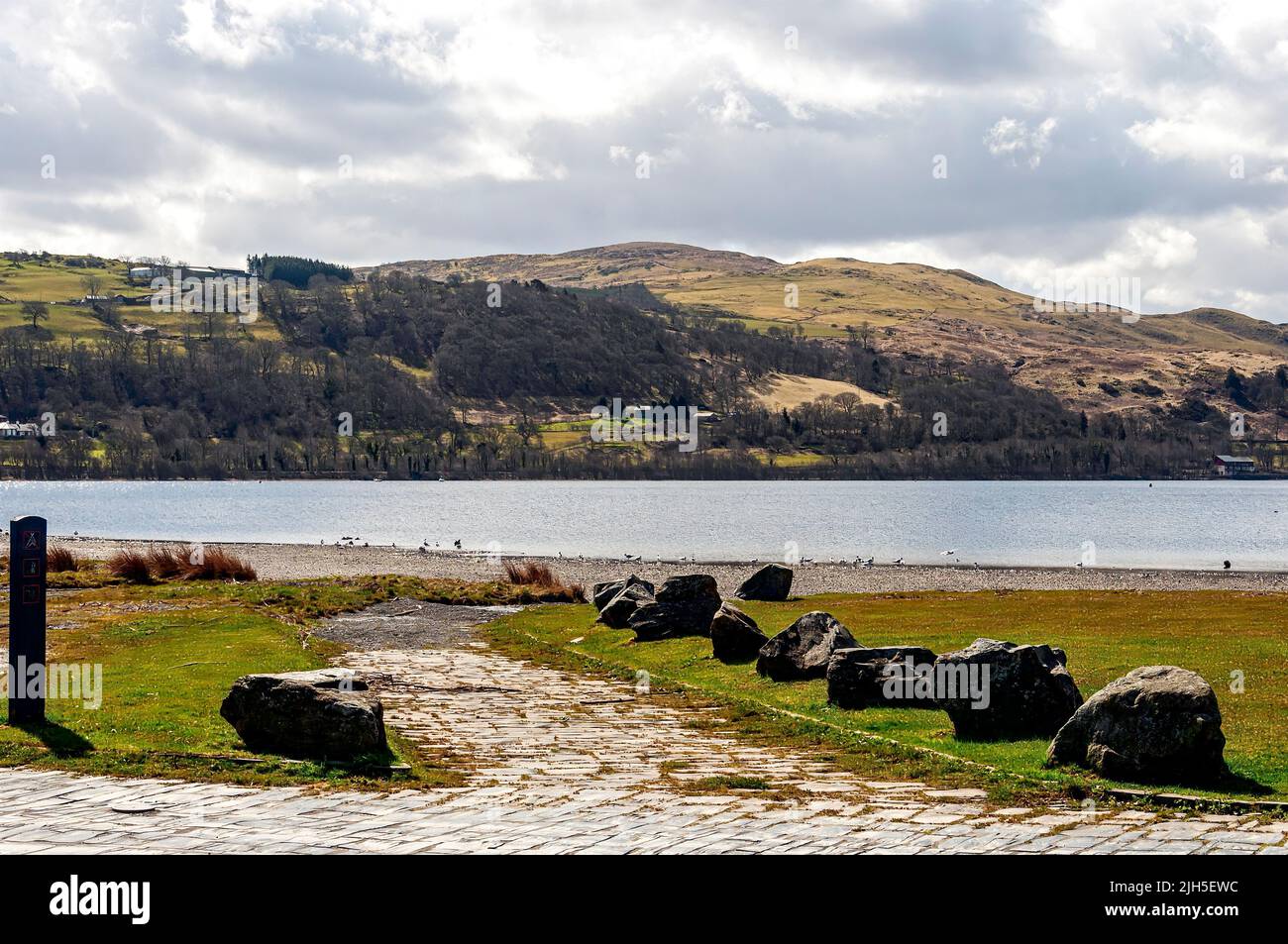 Wale’s largest natural lake Llyn Tegid (Bala Lake) fed by the rivers ...