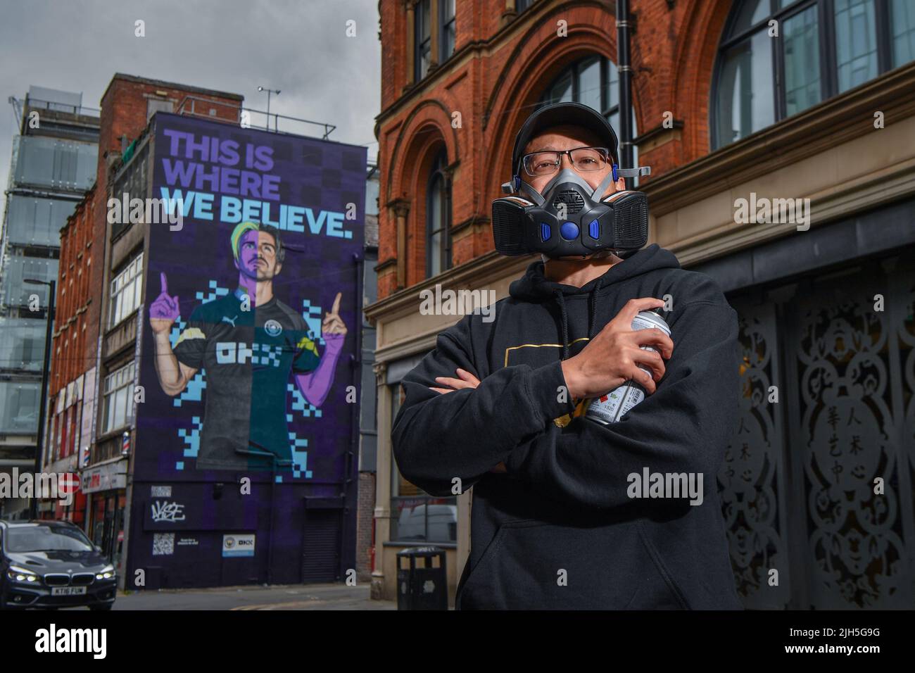 EDITORIAL USE ONLY Graffiti artist AKSE P19 unveils his Cyber-Punk ...