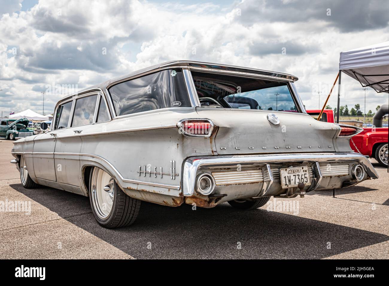 Lebanon, TN - May 14, 2022: Low perspective rear corner view of a 1960 ...