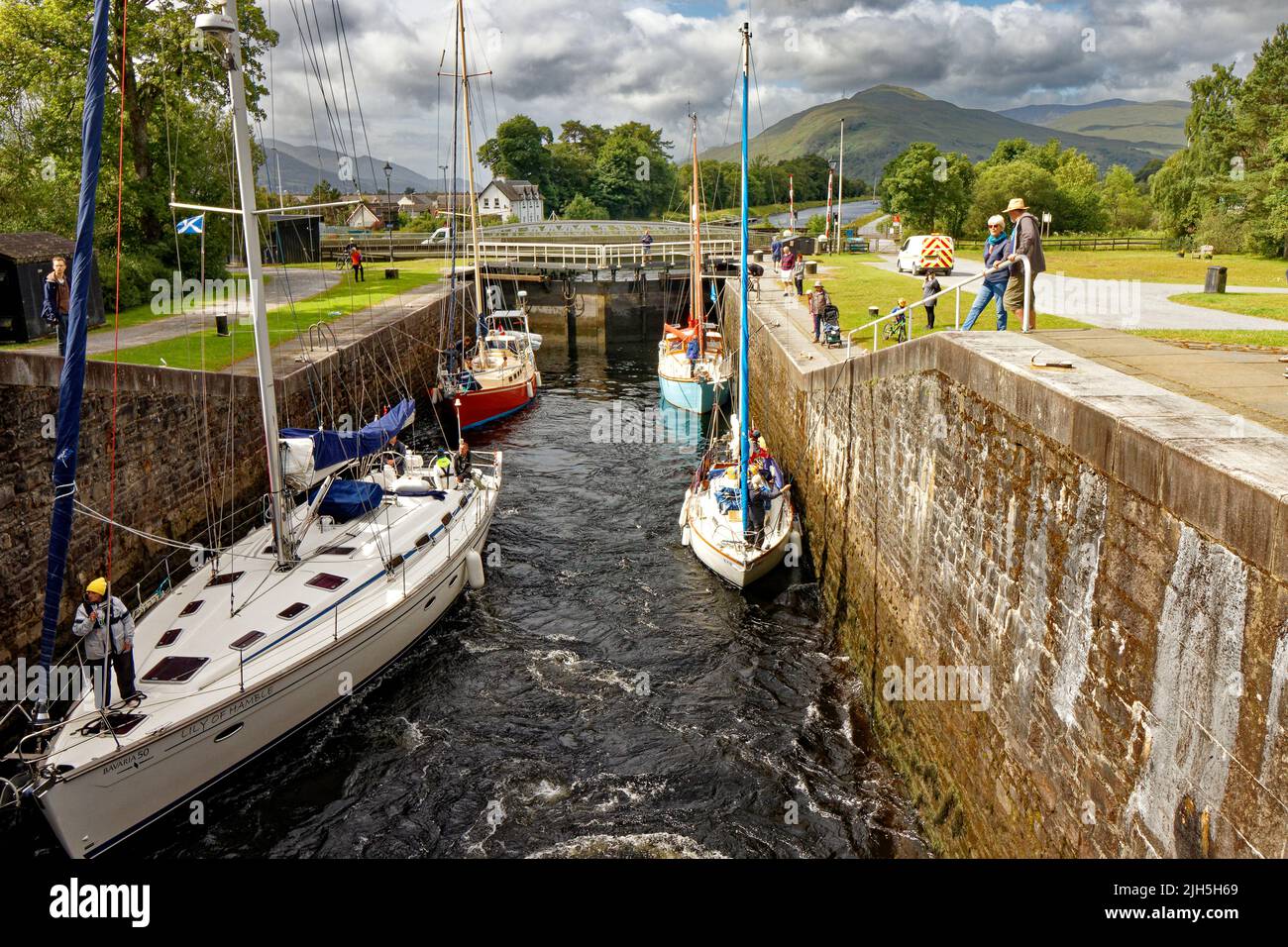 Fort William Caledonian Canal Neptunes Staircase Yachts With Turbulent